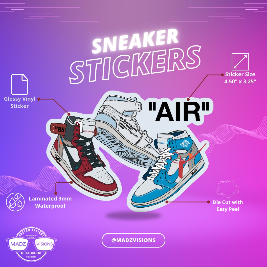 Sneaker Stickers Waterproof Stickers / Laptop Stickers / Water Bottle ...