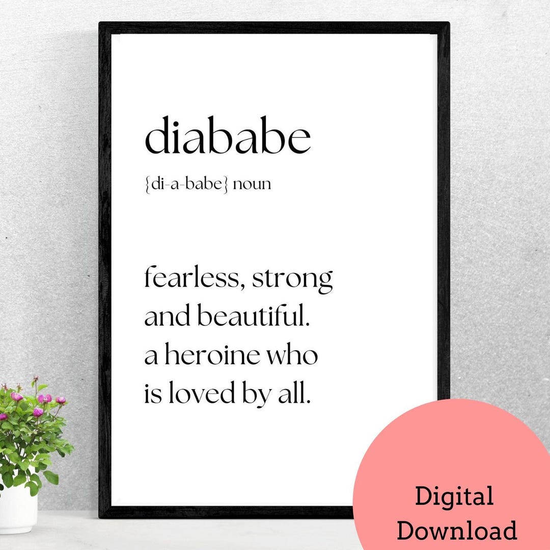 Diababe Printable Wall Art Diabetic Type 1 Type 2 Digital Download ...