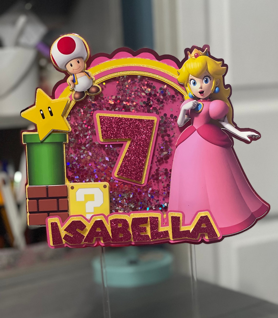 Princess Peach Cake Topper/ Super Mario Caketopper/ Caketopper Shaker ...