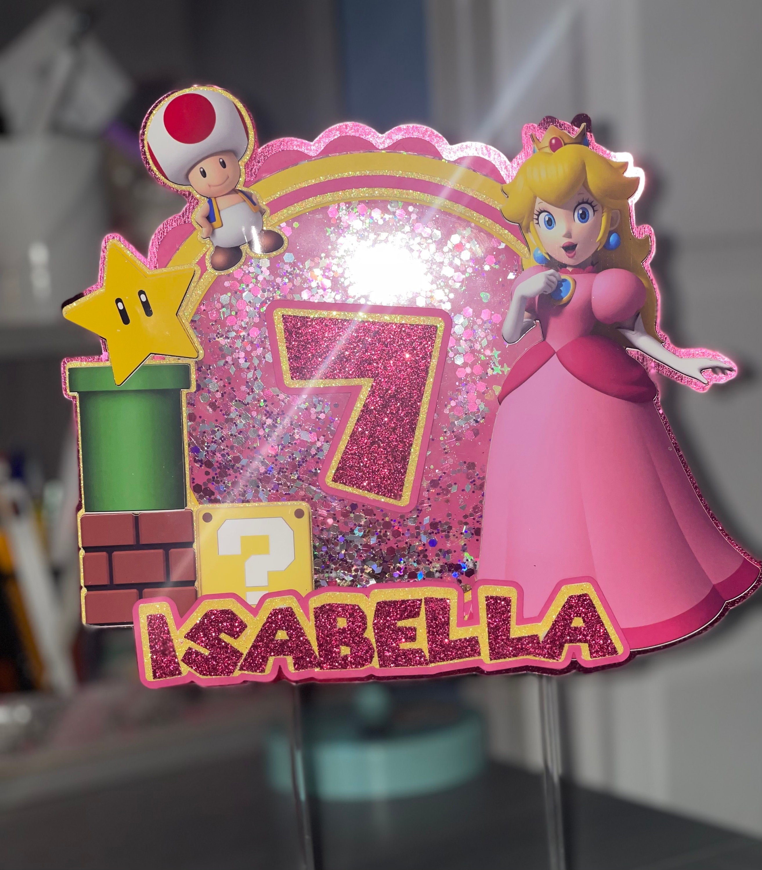 Princess Peach Cake Topper/ Super Mario Caketopper/ Caketopper Shaker ...