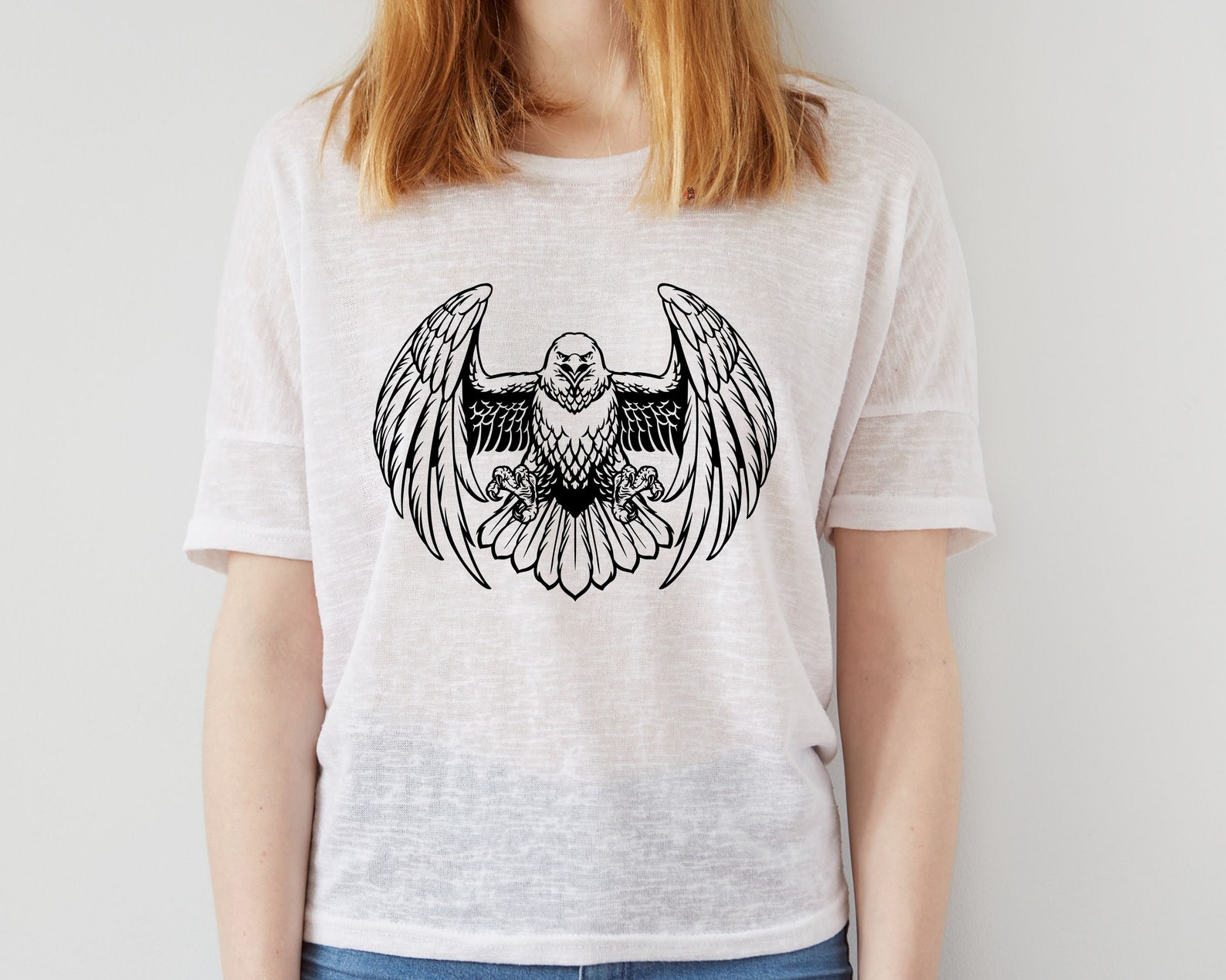 Bald Eagle SVG PNG DXF Clipart , Eagle Black and White Illustration for ...