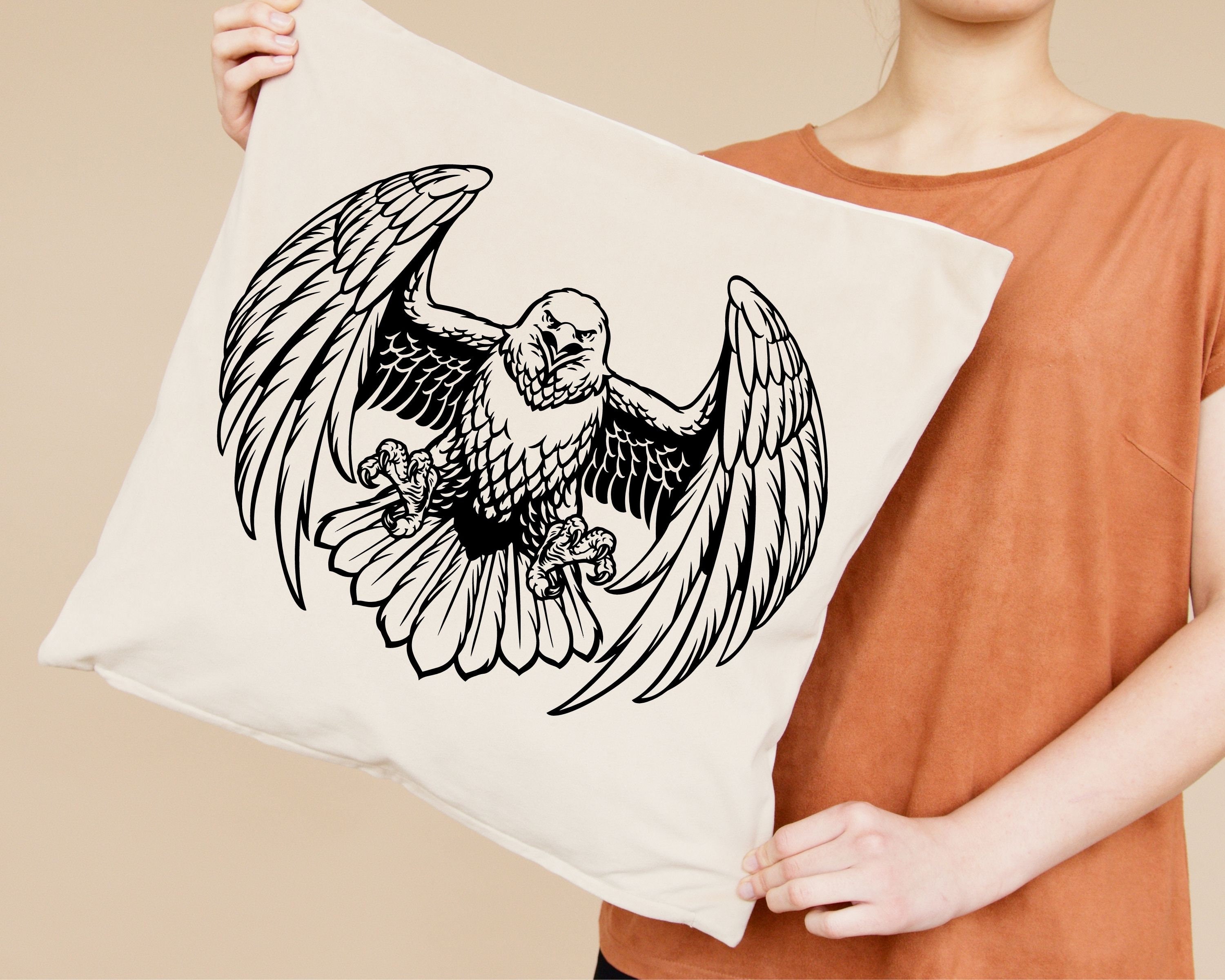 Bald Eagle SVG PNG DXF Clipart , Eagle Black and White Illustration for ...