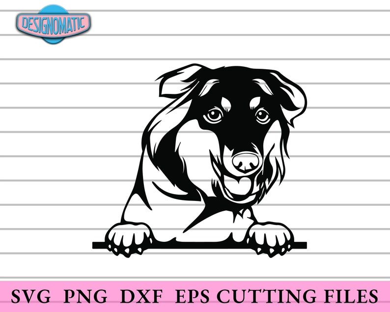Australian Shepherd SVG PNG DXF Clipart , Happy Dog Svg for Circut ...