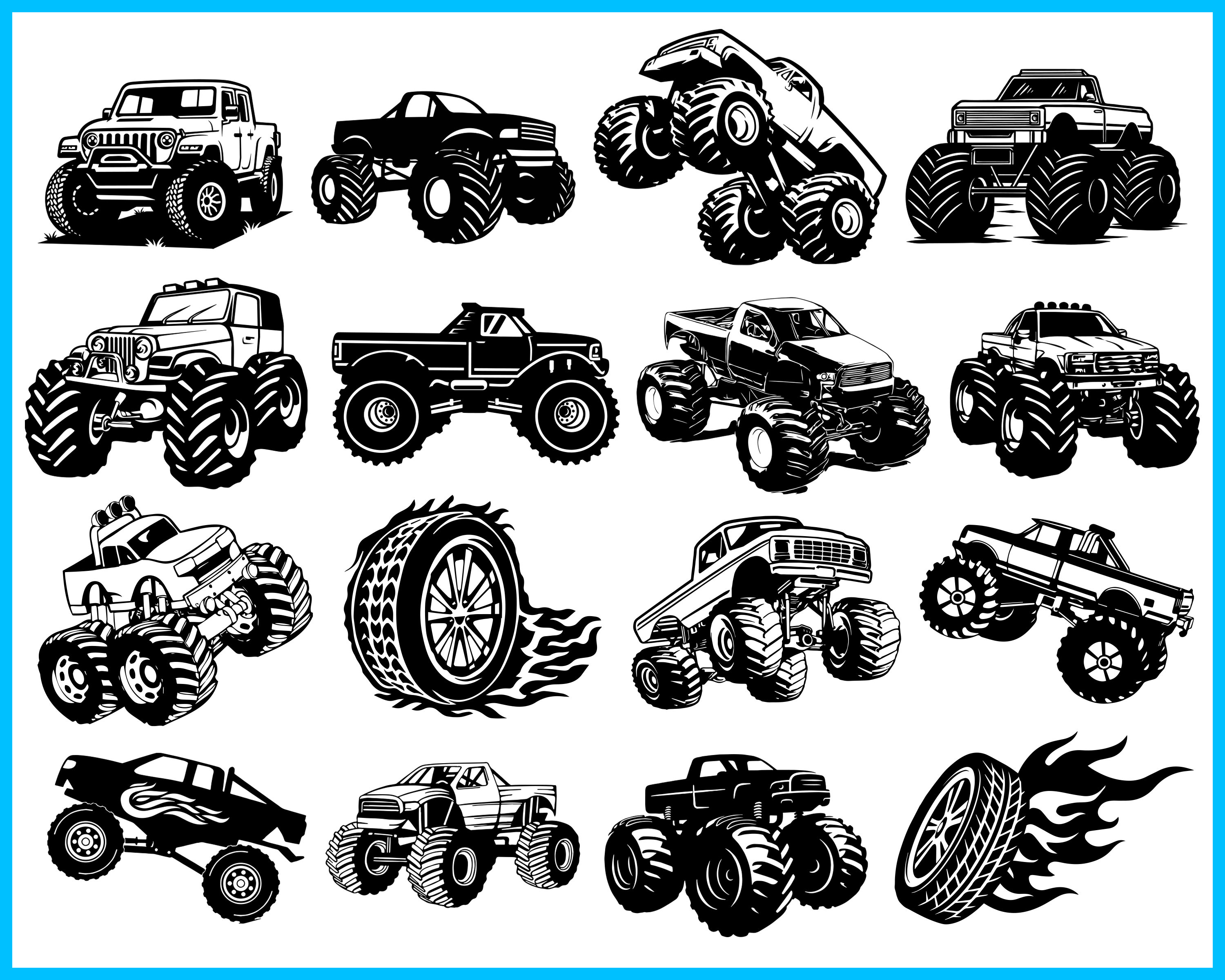 Monster Truck SVG Bundle Monster Truck Shirt for Girl bundle Packet Svg ...