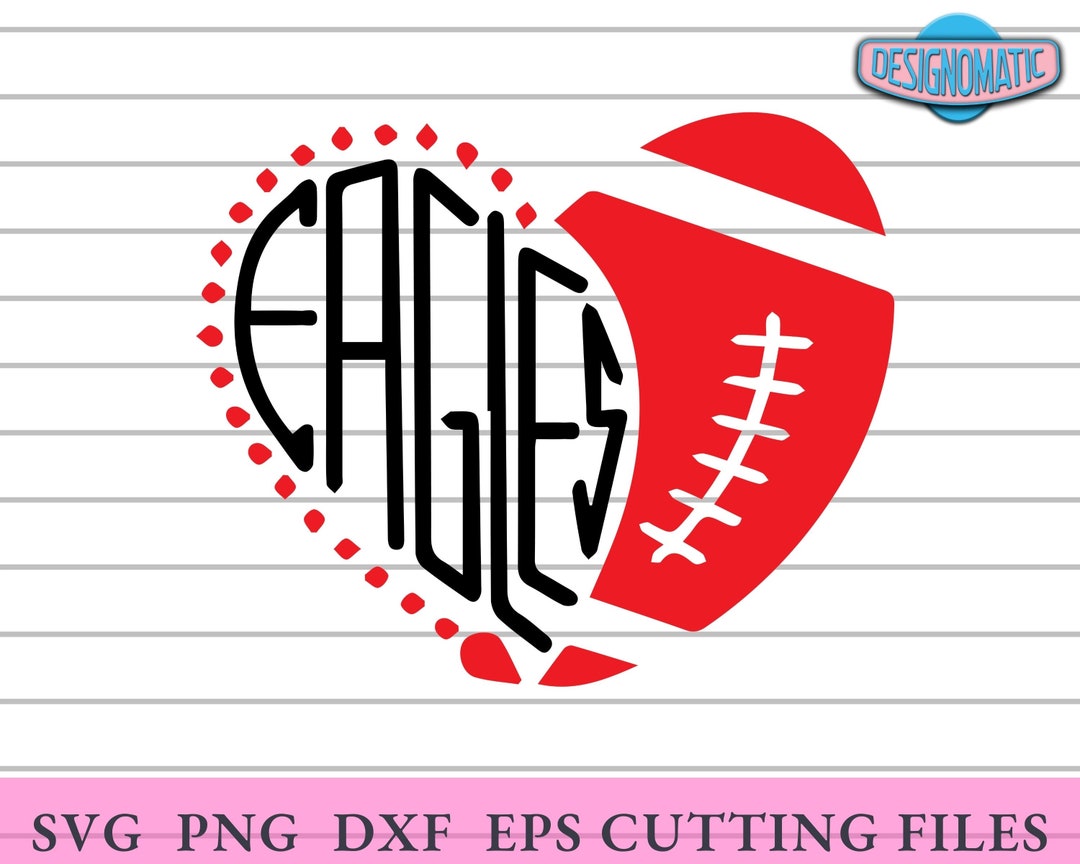 Eagle Heart SVG PNG Clipart Football Outline Svg Football - Etsy