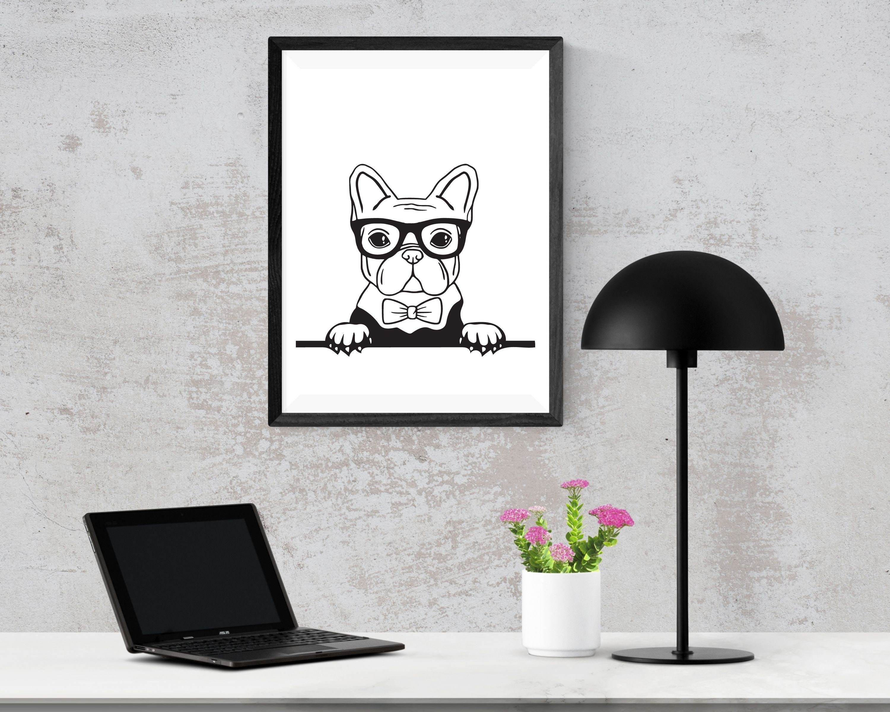 Frenchie SVG French Bulldog SVG Clipart Dog With Sunglasses - Etsy