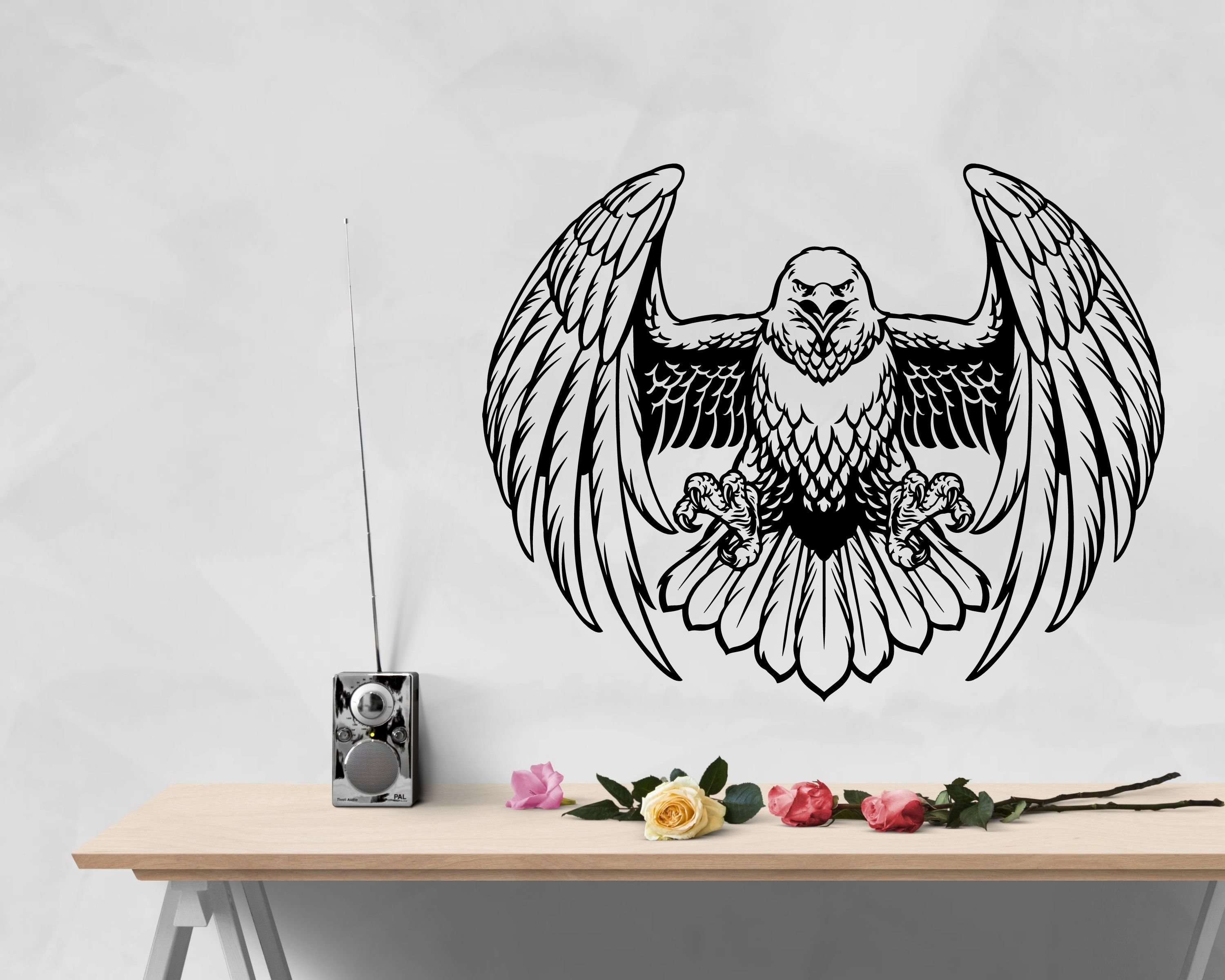 Bald Eagle SVG PNG DXF Clipart , Eagle Black and White Illustration for ...