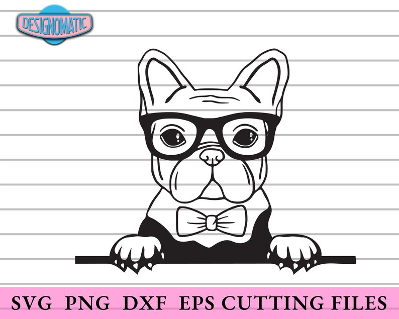 Frenchie SVG French Bulldog SVG Clipart Dog With Sunglasses - Etsy