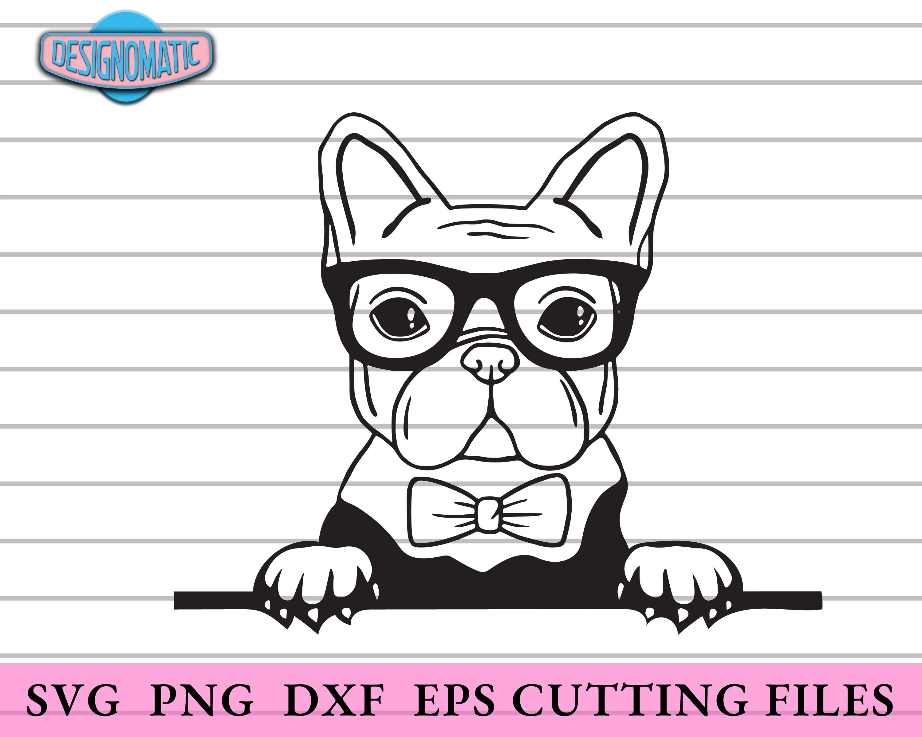 Frenchie SVG French Bulldog SVG Clipart Dog With Sunglasses - Etsy
