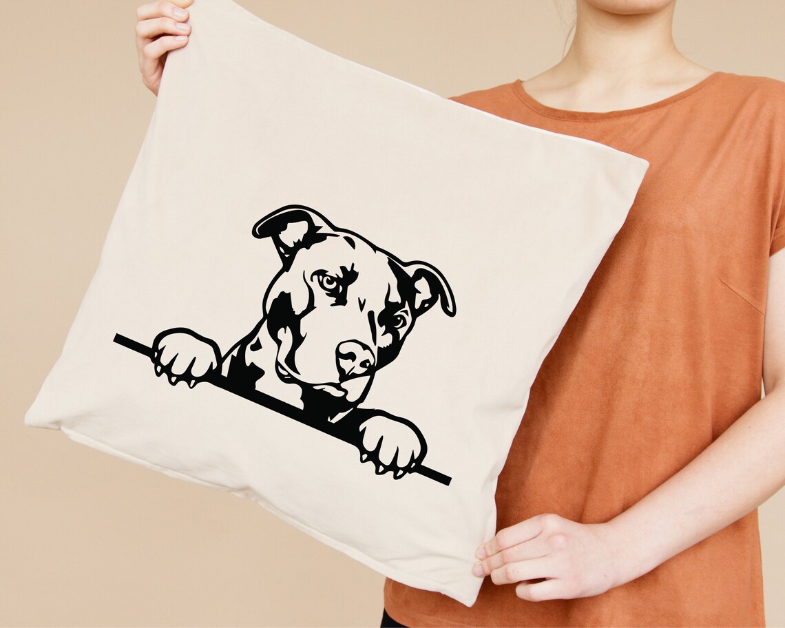 Pit Bull Peeking SVG PNG DXF Clipart Pitbull Face Svg for - Etsy Canada
