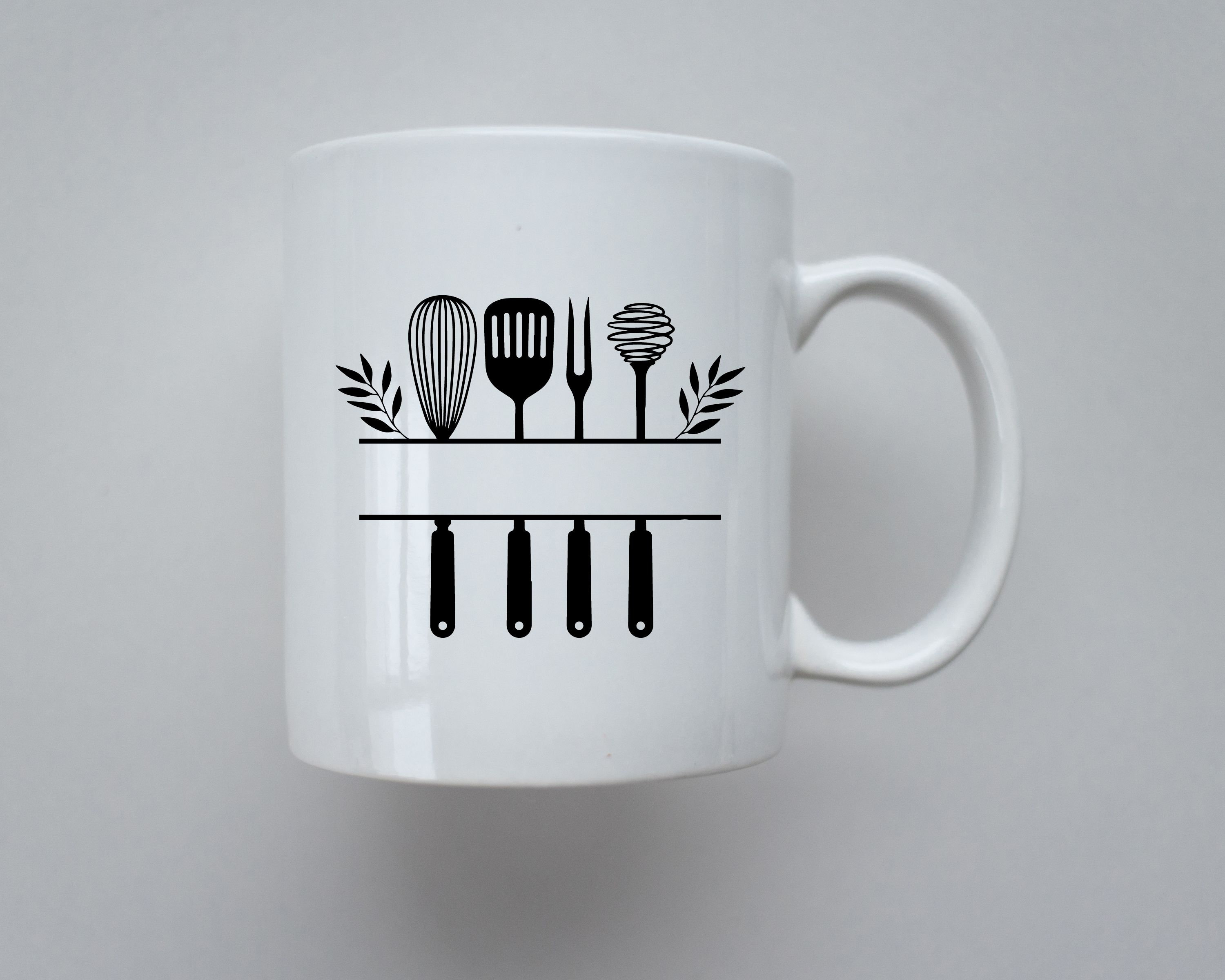 Kitchen Split Monogram Svg Kitchen Utensils Svg Png Kitchen Logo Svg ...