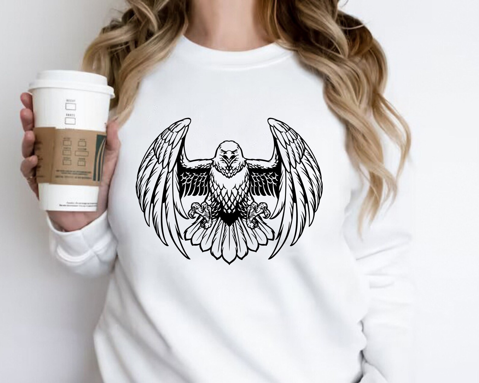 Bald Eagle SVG PNG DXF Clipart , Eagle Black and White Illustration for ...