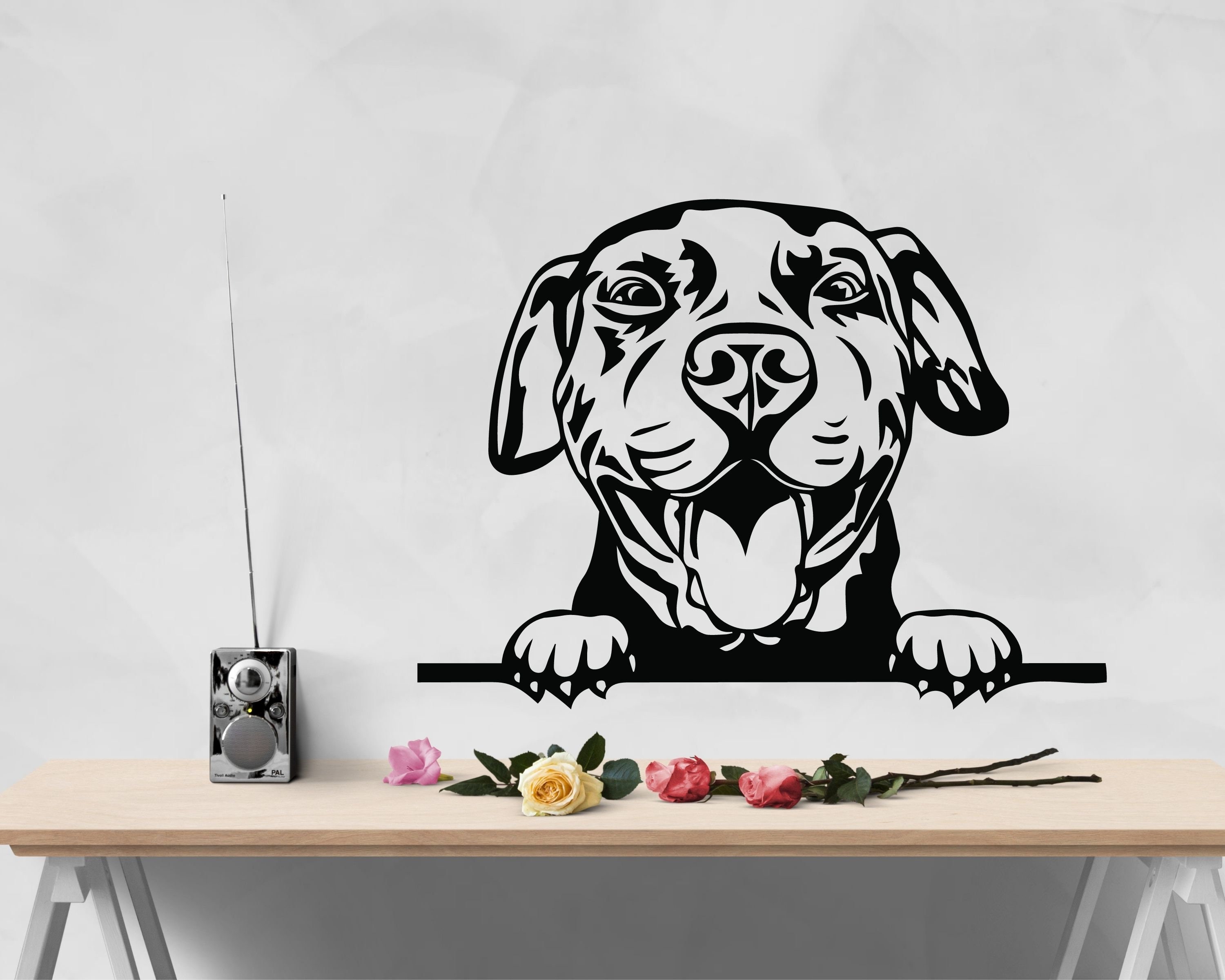 Labrador SVG PNG DXF Clipart Labrador Head Peeking Funny - Etsy