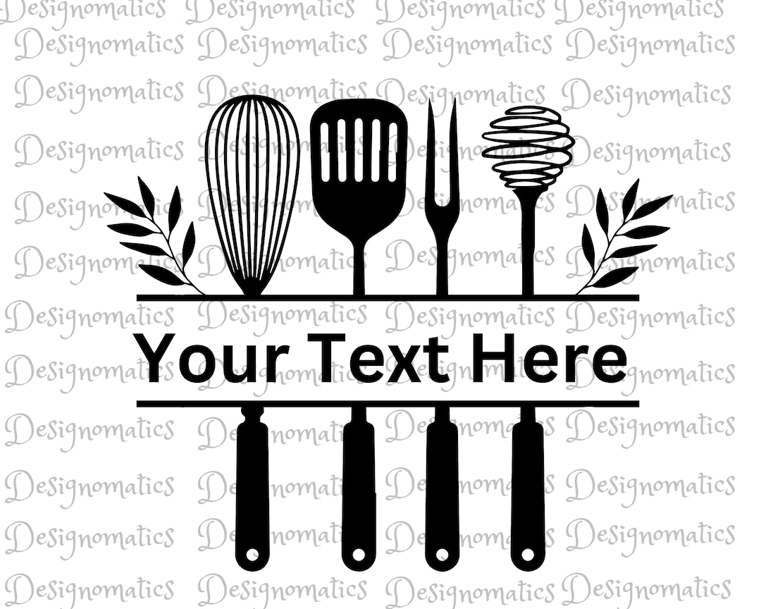 Kitchen Split Monogram Svg Kitchen Utensils Svg Png Kitchen Logo Svg ...
