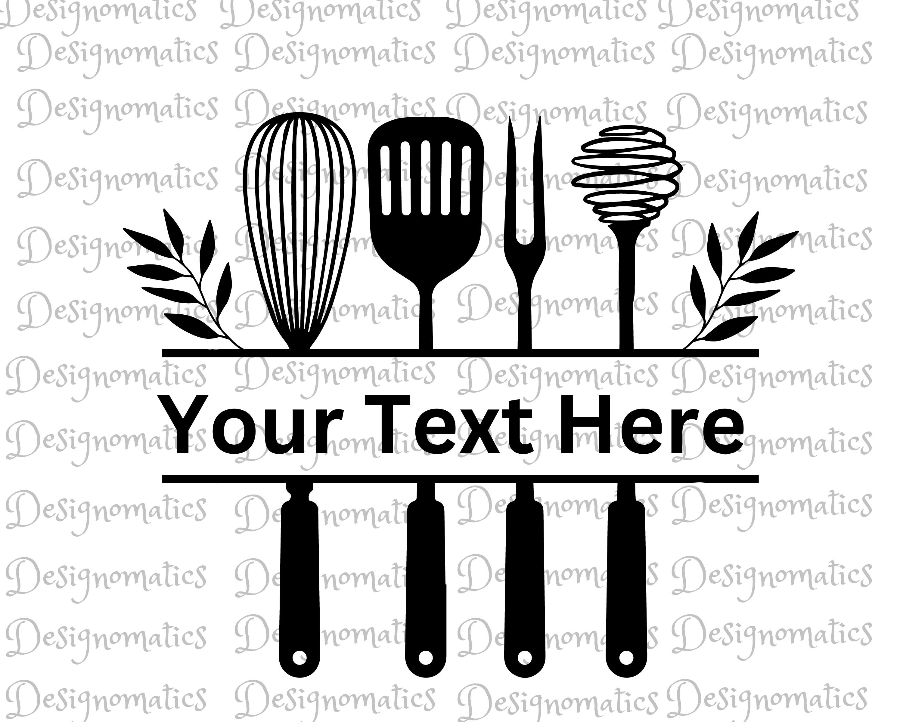 Kitchen Split Monogram Svg Kitchen Utensils Svg Png Kitchen Logo Svg ...