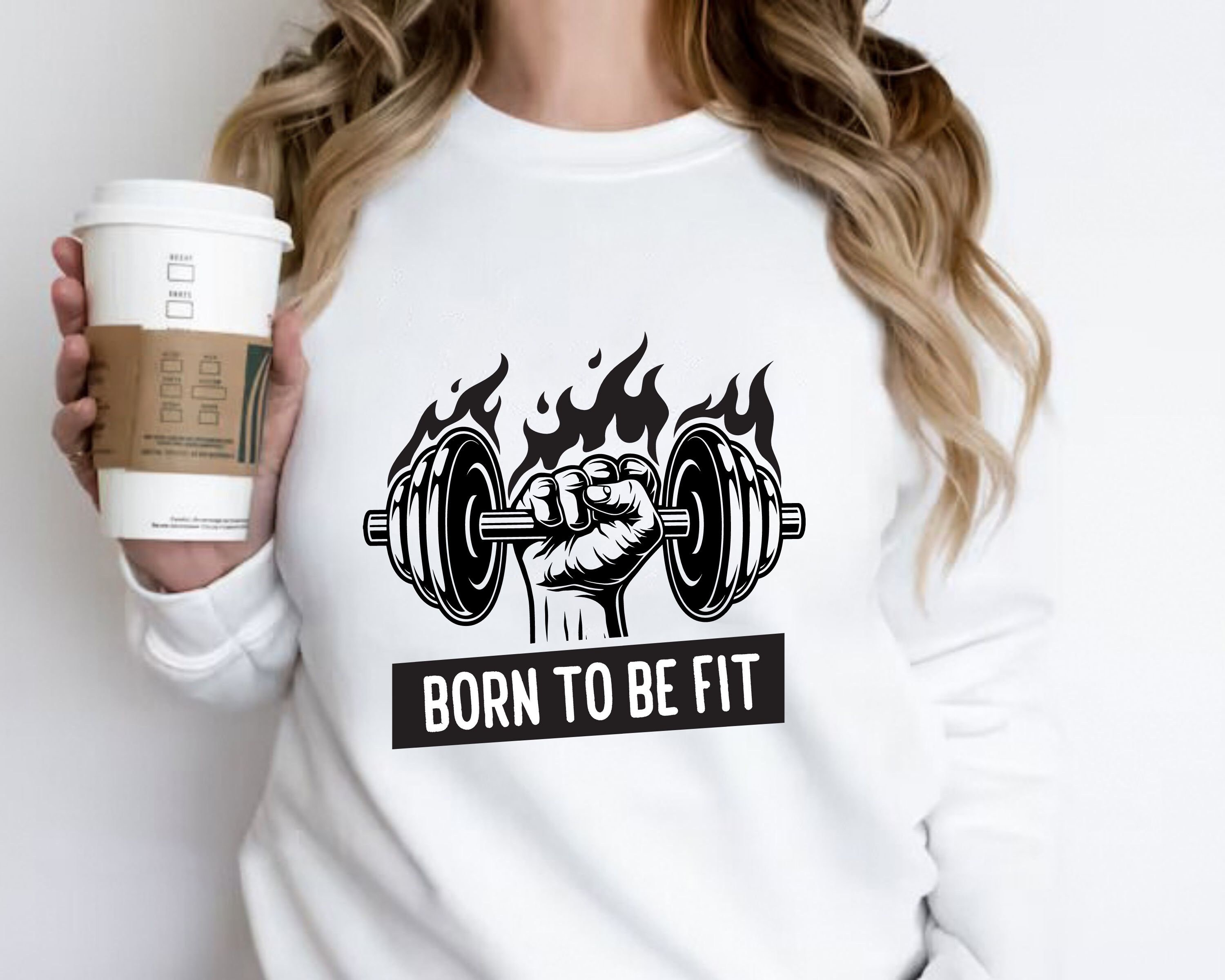 Born to Be Fit Svg Png Dxf Clipart Dumbbell Svg Fitness - Etsy