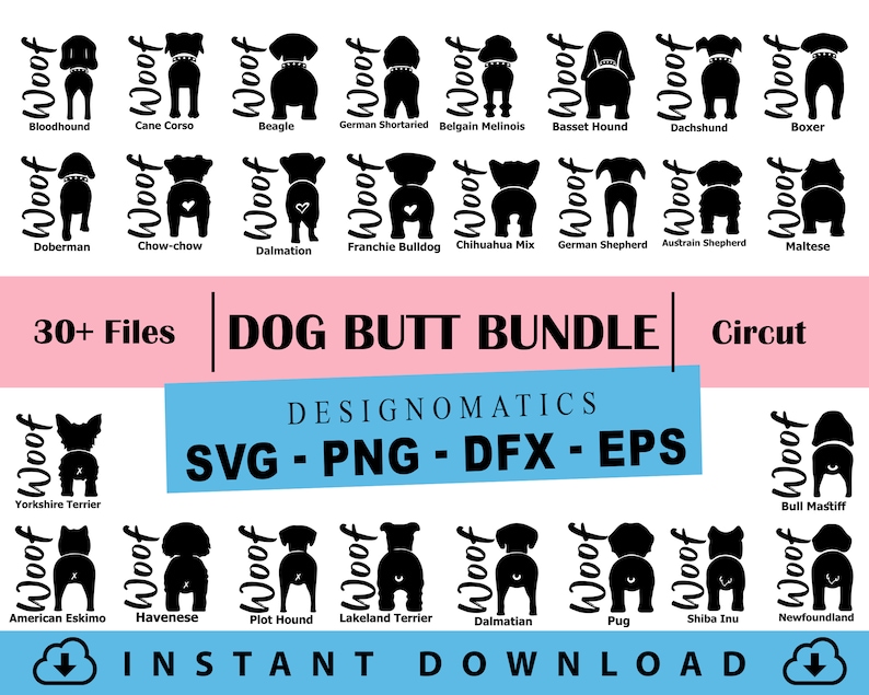 Dog Butt Svg Png Dxf , Dog Outline Svg Cutting File for Circut and ...