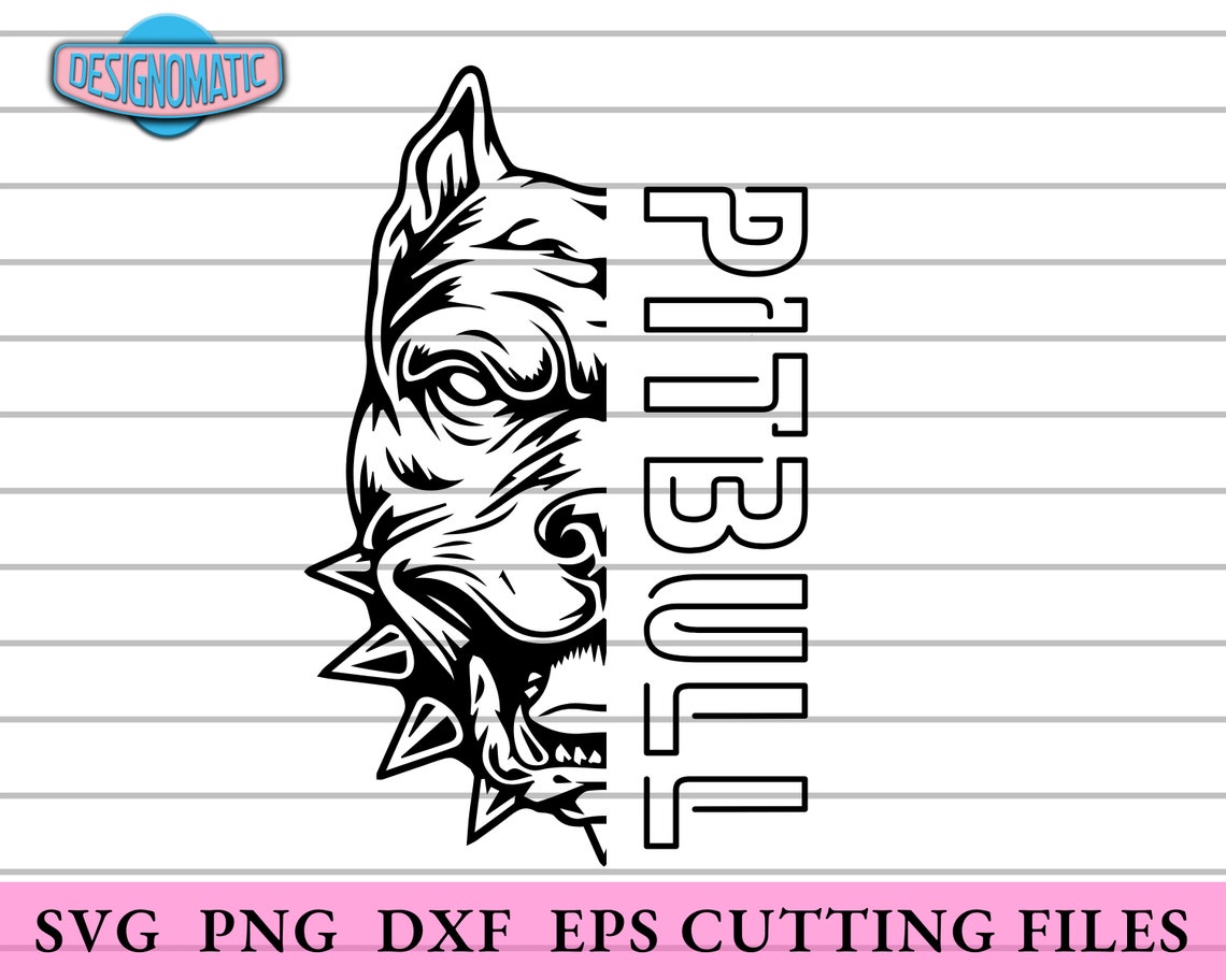 Pitbull SVG PNG DXF Clipart Angry Dog Svg Dog Face Svg for - Etsy