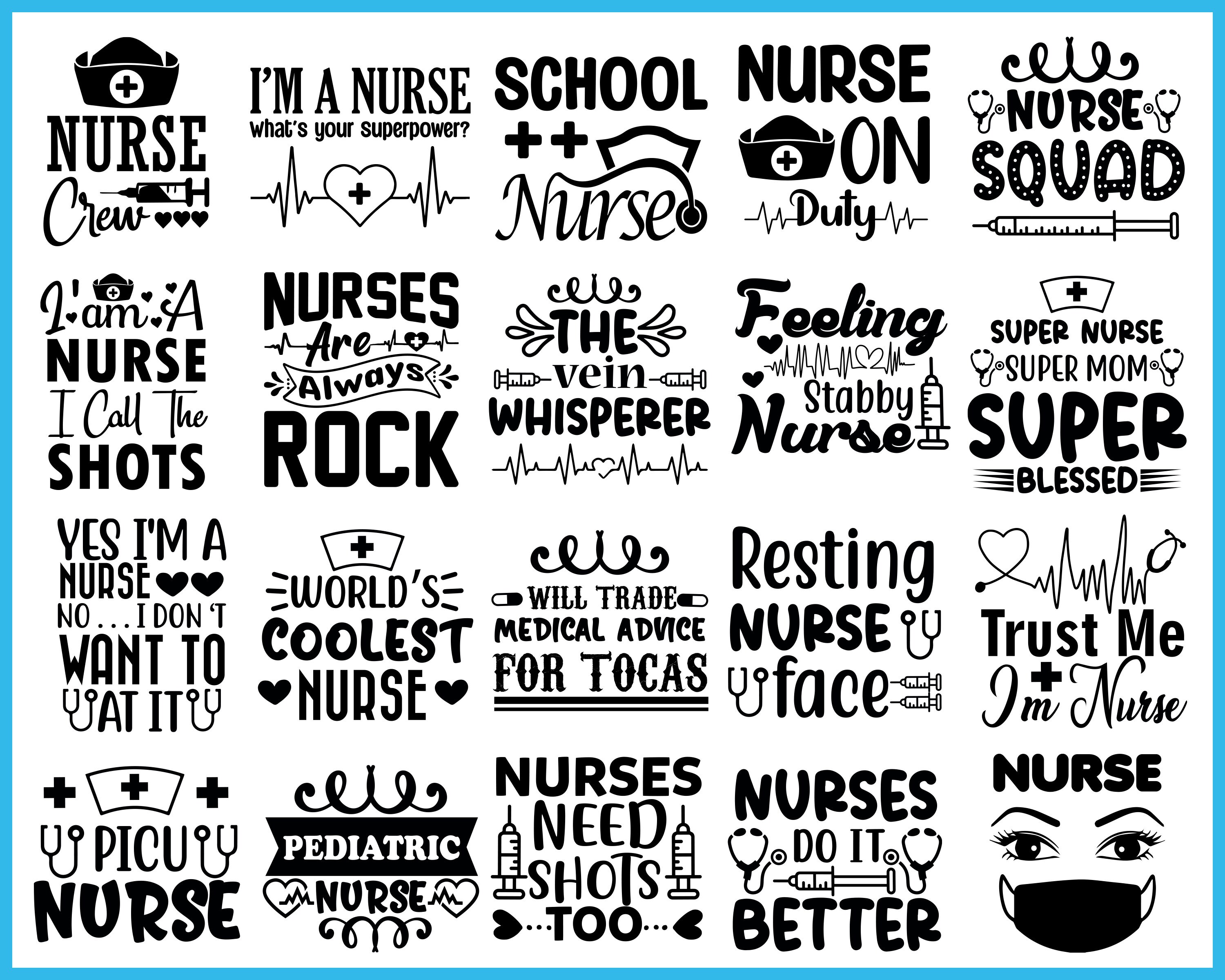 Nurse Quotes Svg Png Dxf Bundle Nurse Sayings Svg Medical Svg School ...