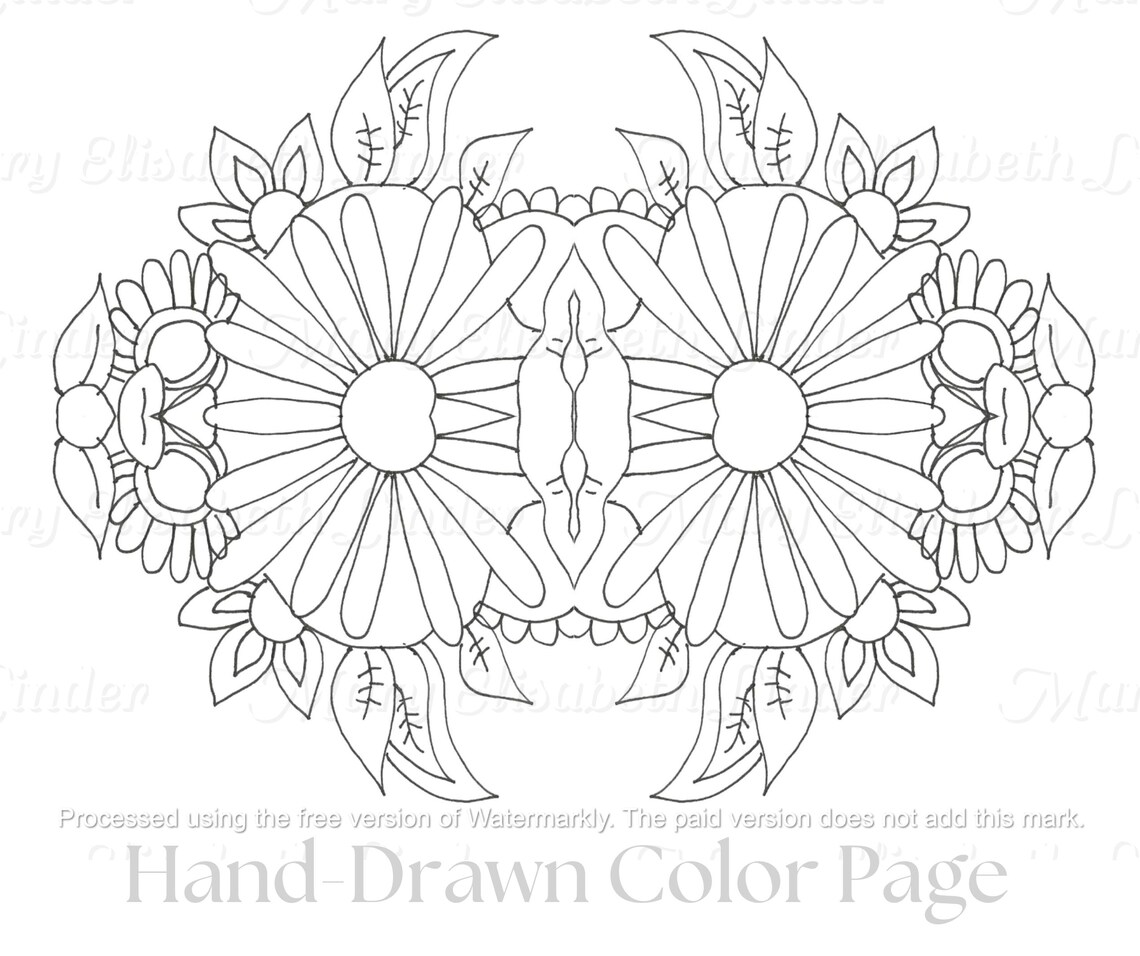 Printable Flower Color Page Original Artwork Not Ai - Etsy