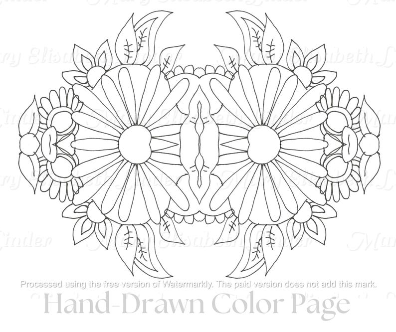Printable Flower Color Page Original Artwork Not Ai - Etsy