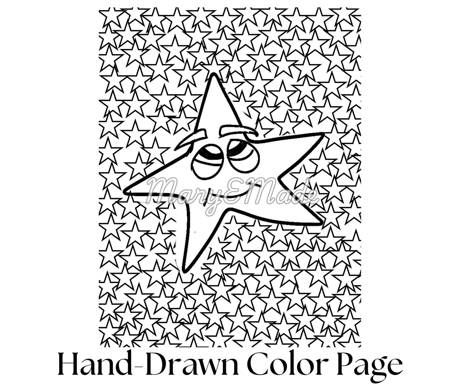 Starry Cutie Pie Printable Color Page Original Artwork Not Ai - Etsy