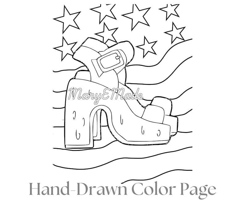 American Flag Wedges Printable Color Page Original Artwork Not Ai - Etsy