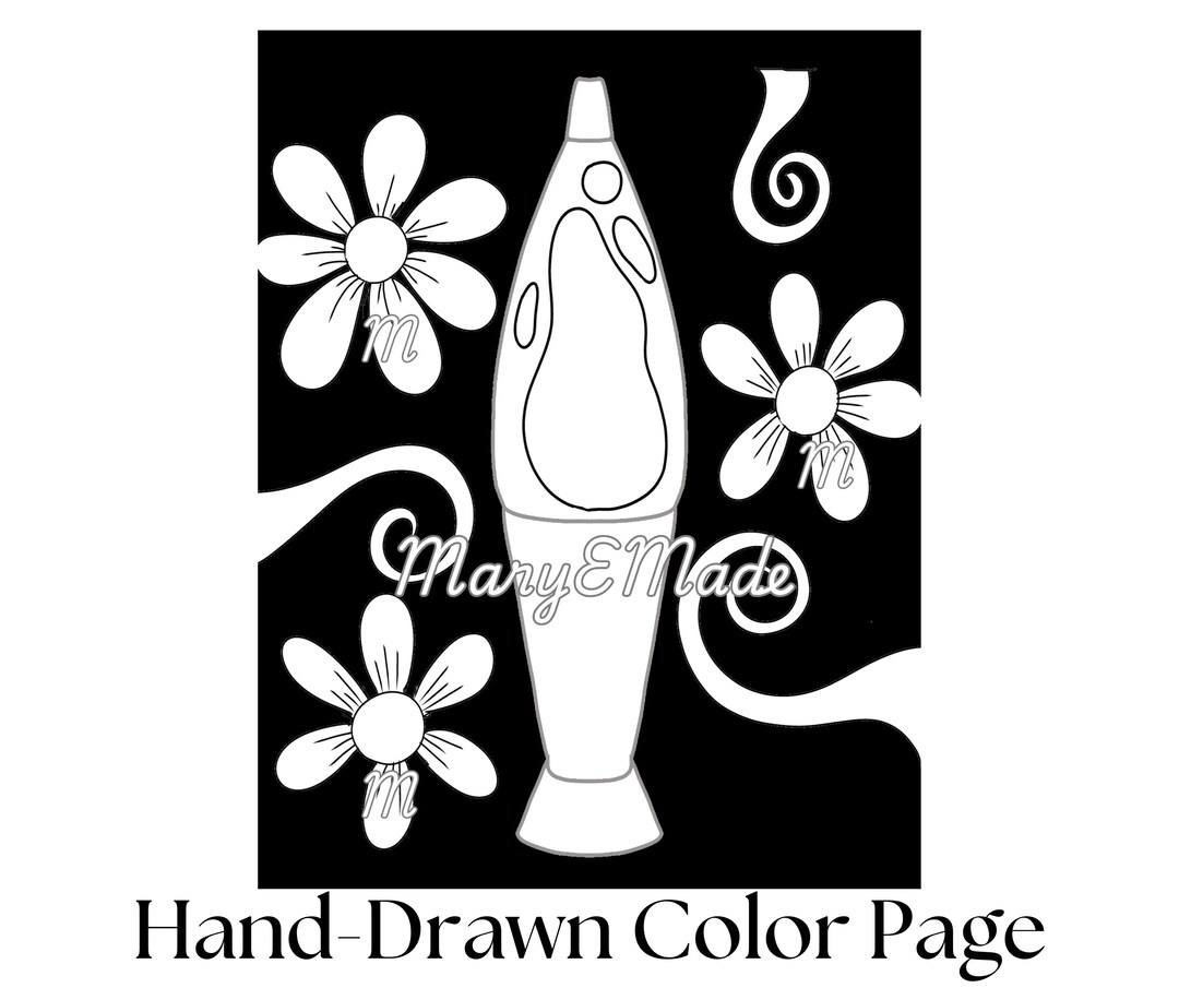 Retro Lava Lamp Printable Color Page Original Artwork Not Ai - Etsy