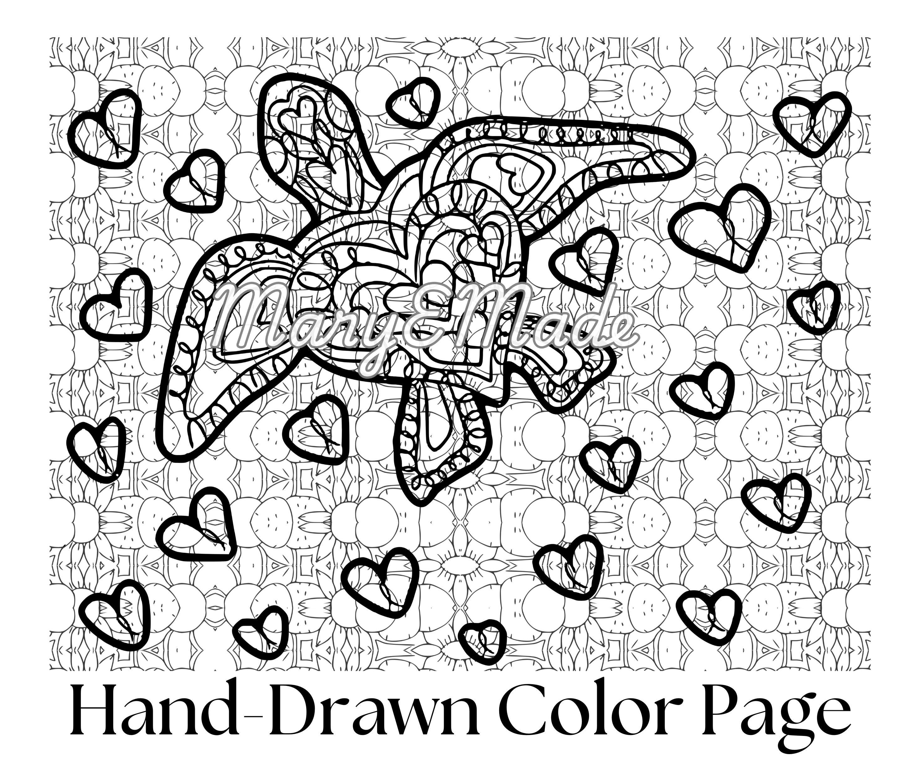 Geometric Turtle Printable Color Page Original Artwork Not Ai - Etsy