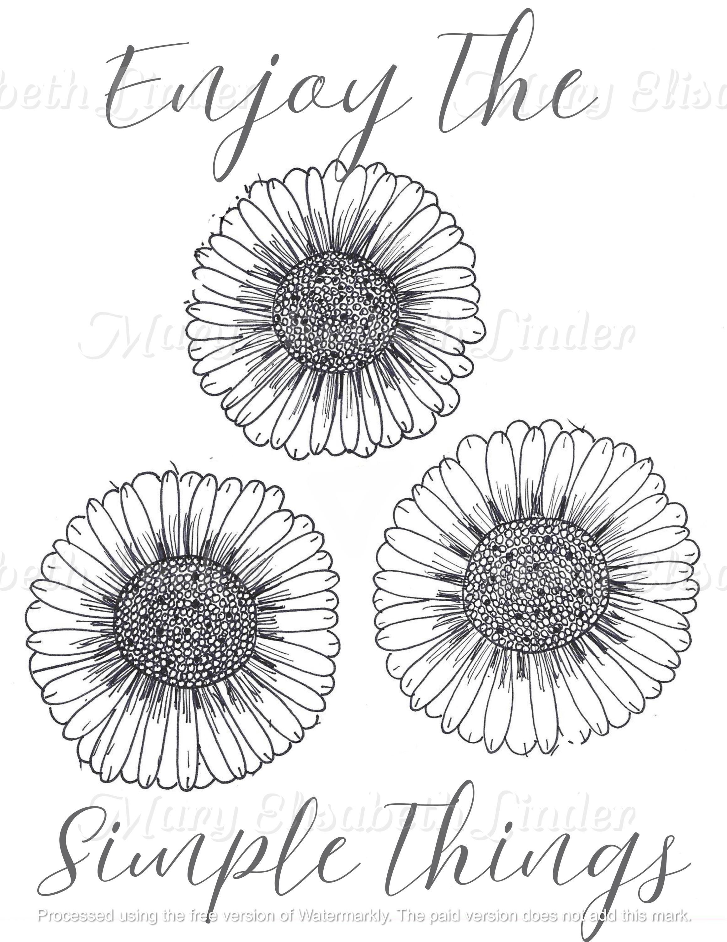 Simple Things Printable Color Page Original Artwork Not Ai - Etsy