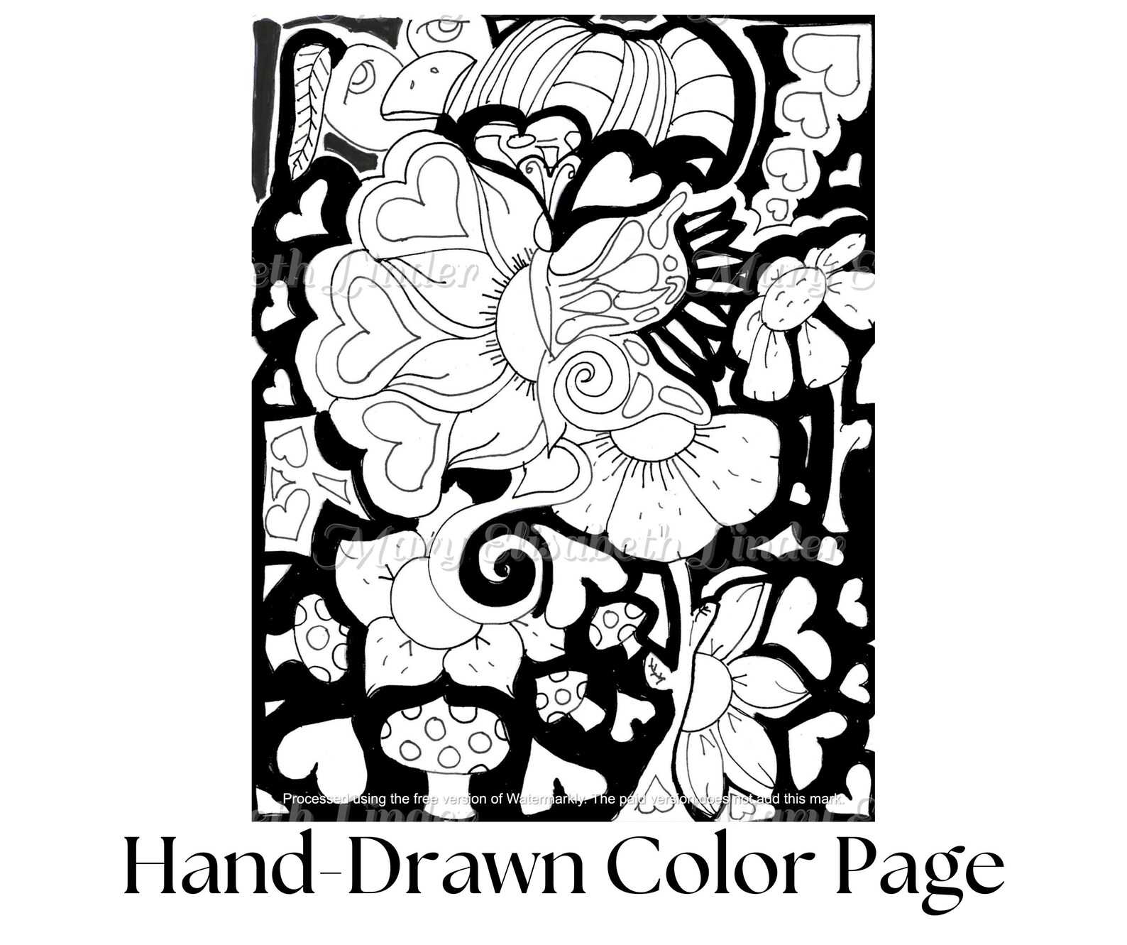 Flower Garden Printable Color Page Original Artwork Not Ai - Etsy