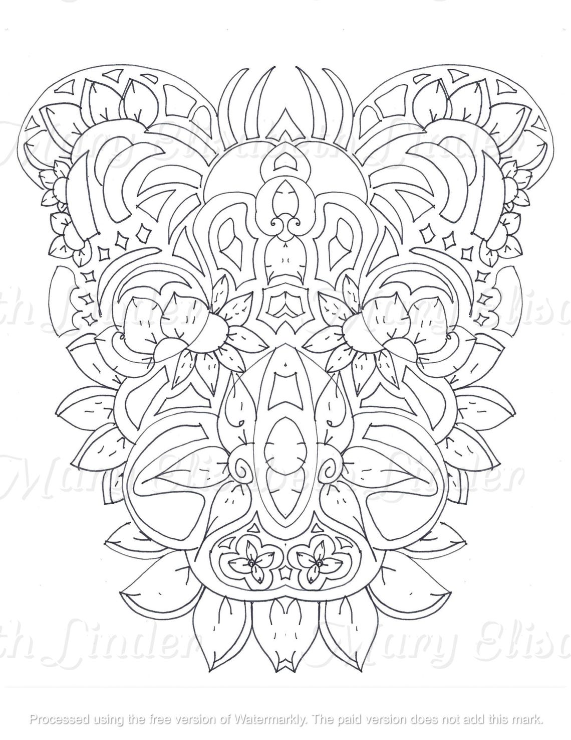 Flower Collage Printable Color Page Original Artwork Not Ai - Etsy
