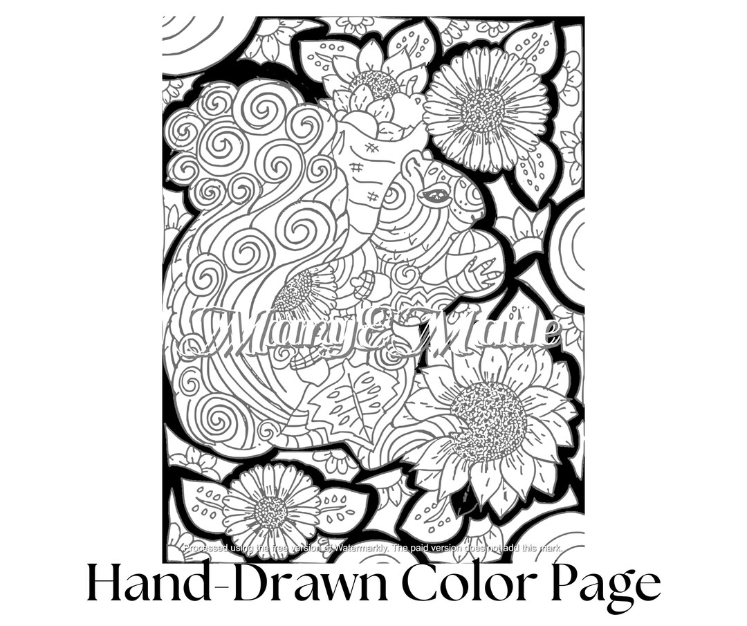 Velvet Squirrel Printable Color Page Original Artwork Not Ai - Etsy