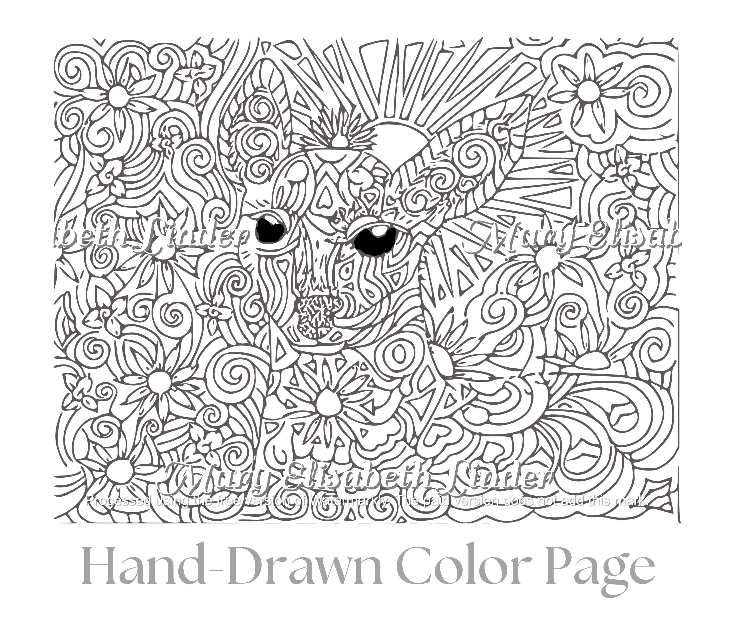 Hidden Deer Printable Color Page Original Artwork Not Ai - Etsy