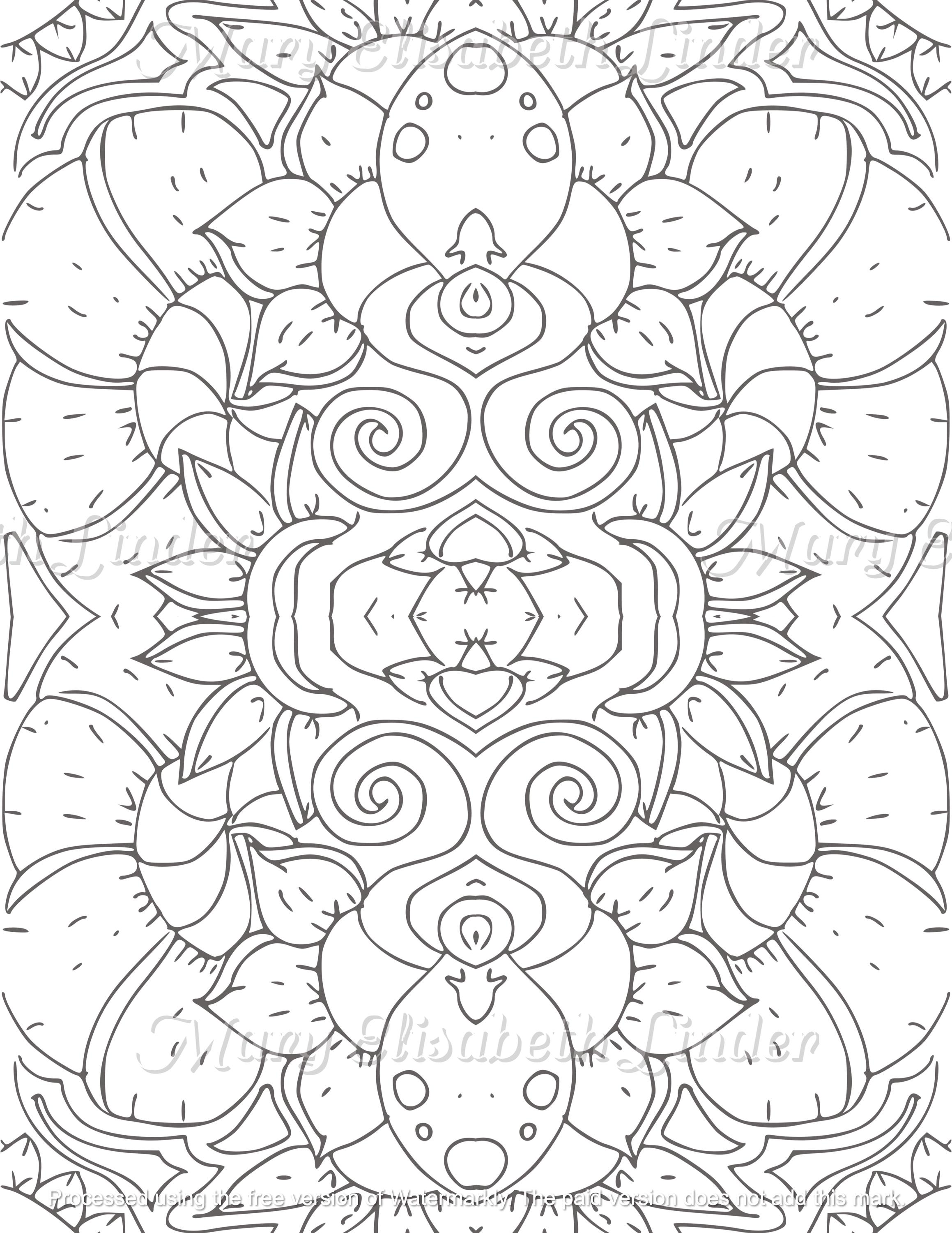 Floral Printable Color Page Original Artwork Not Ai - Etsy