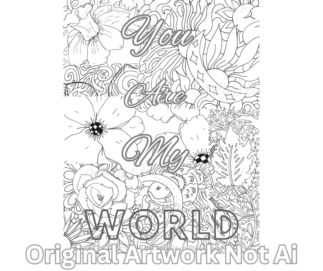 You Are My World Printable Color Page Original Artwork Not Ai - Etsy