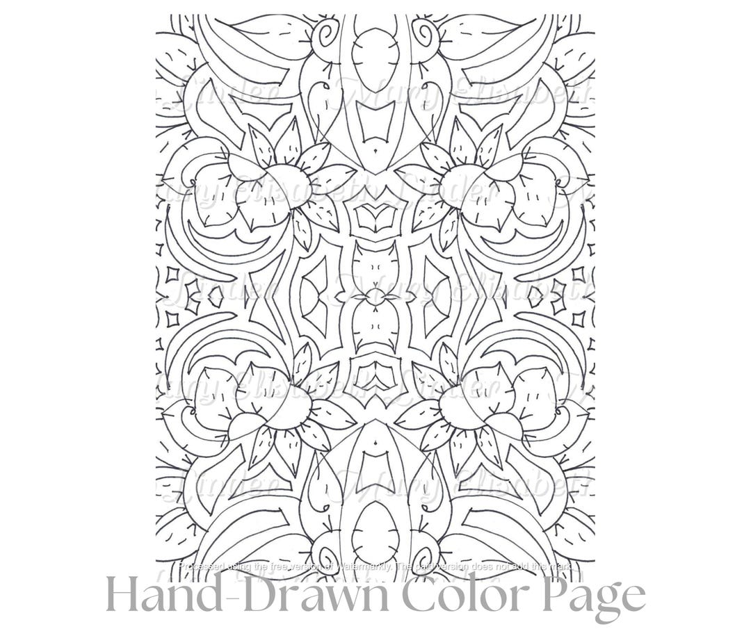 Kaleidoscope Printable Color Page Original Artwork Not Ai - Etsy