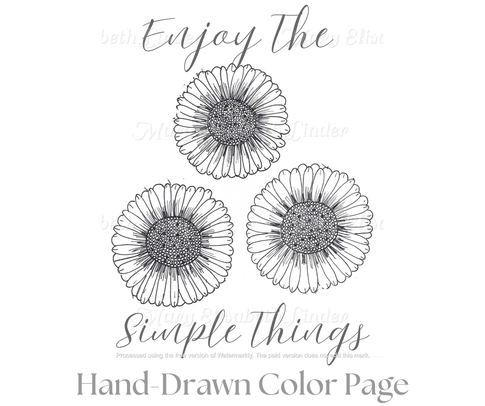 Simple Things Printable Color Page Original Artwork Not Ai - Etsy