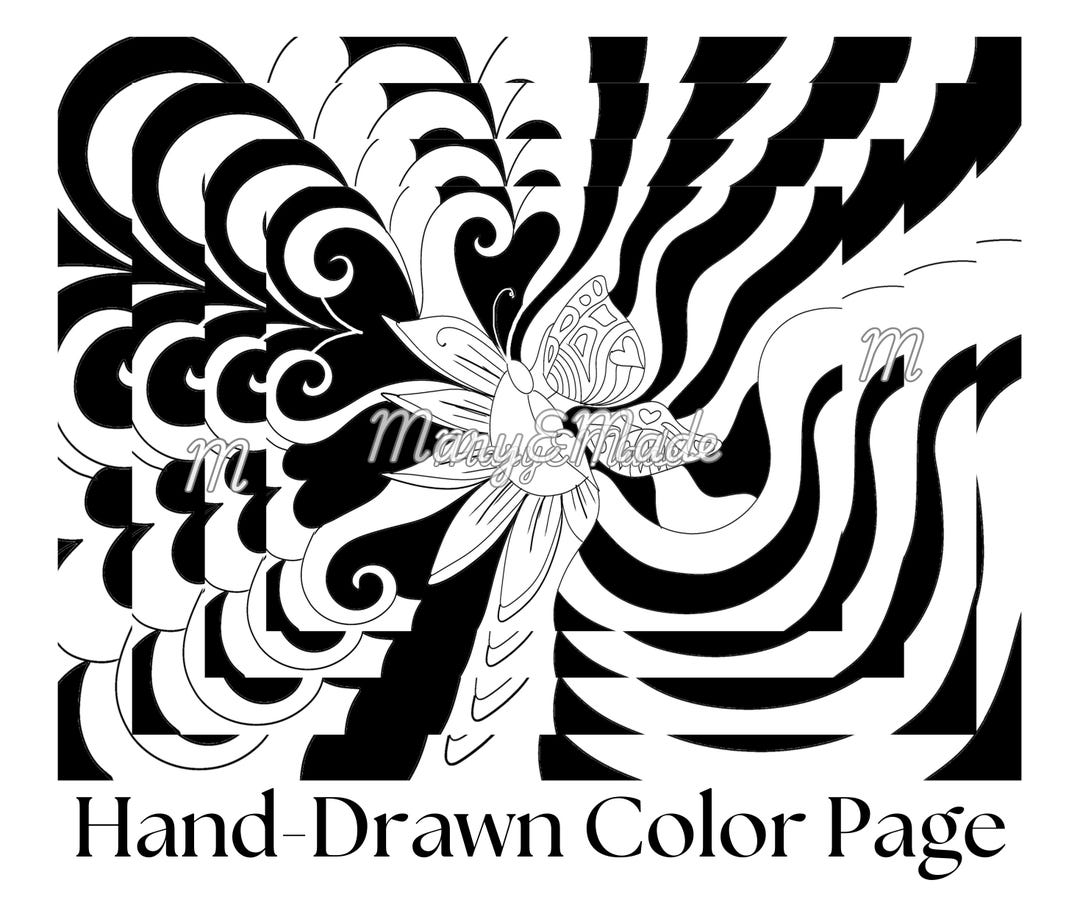 Beautiful Optical Printable Color Page Original Artwork Not Ai - Etsy