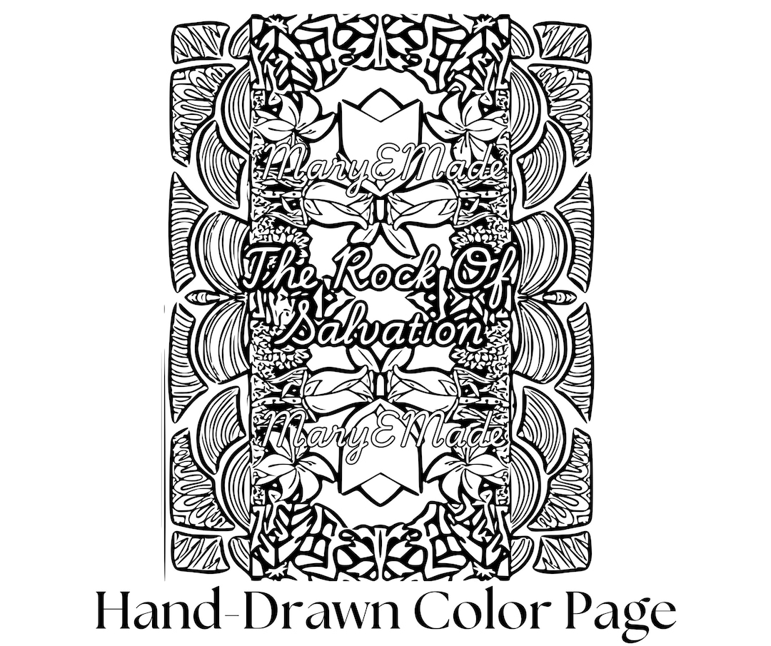 Psalm 62:6 'rock of Salvation' Printable Color Page Original Artwork ...