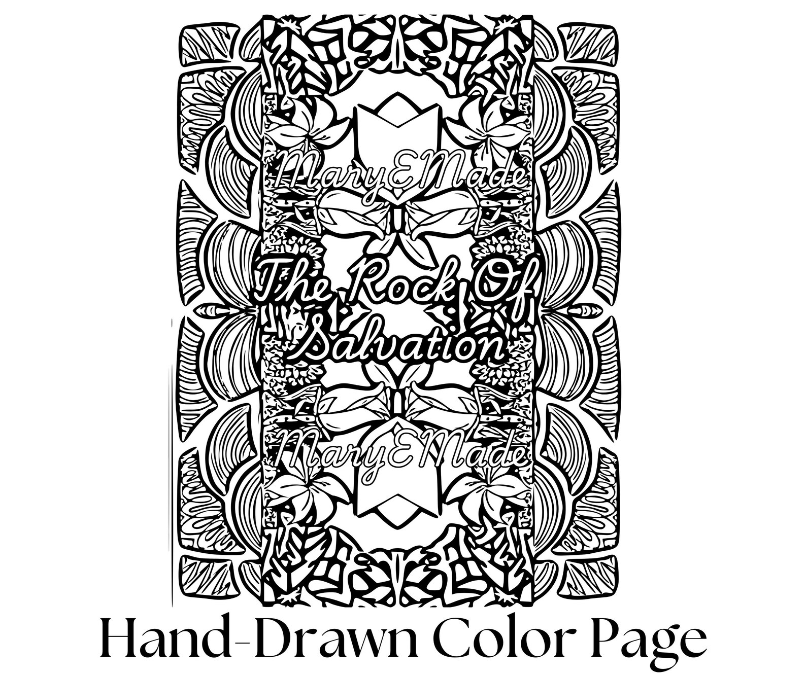 Psalm 62:6 'rock of Salvation' Printable Color Page Original Artwork ...