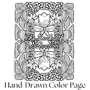 Psalm 62:6 'rock of Salvation' Printable Color Page Original Artwork ...