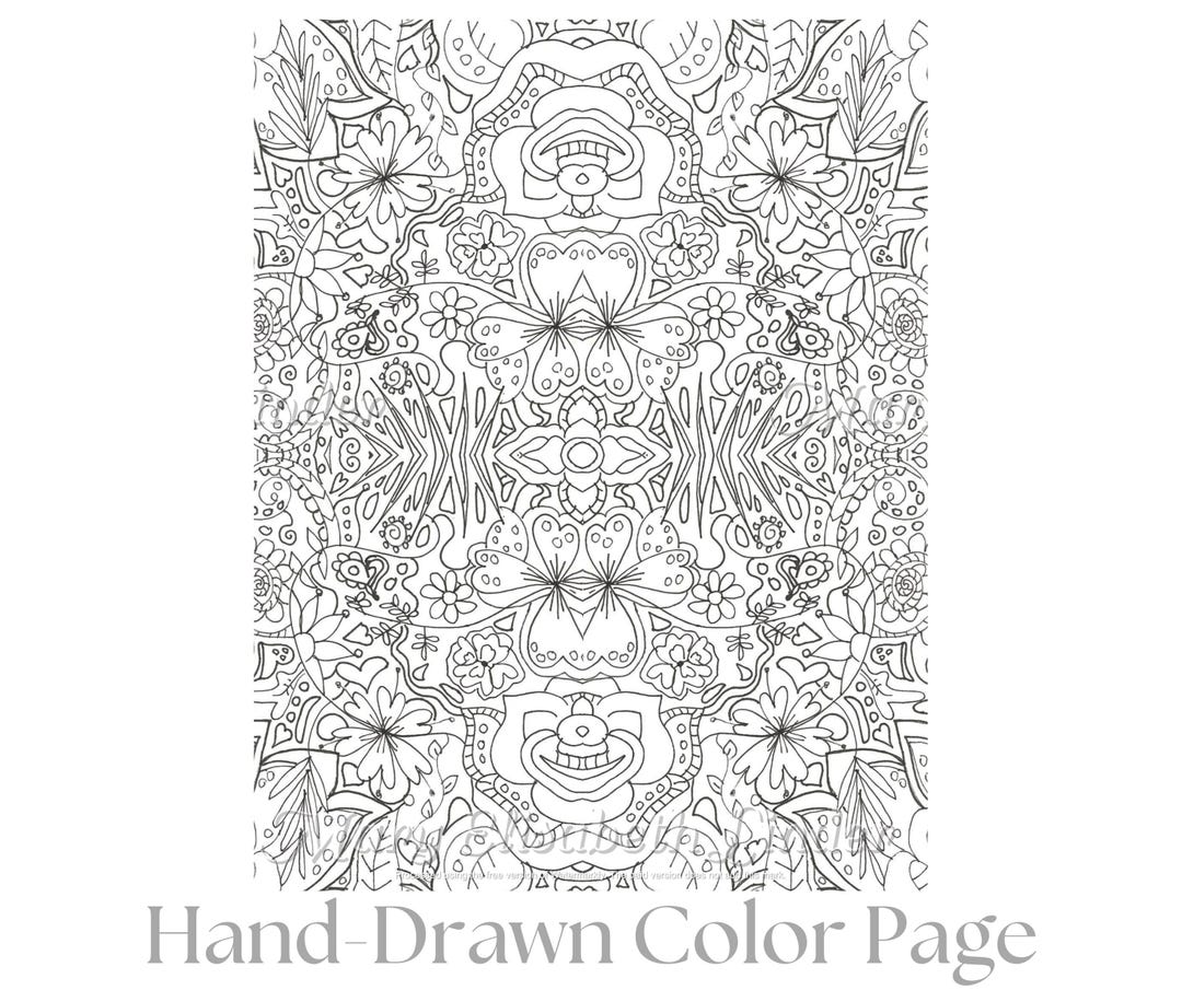 Detailed Flowers Printable Color Page Original Artwork Not Ai - Etsy