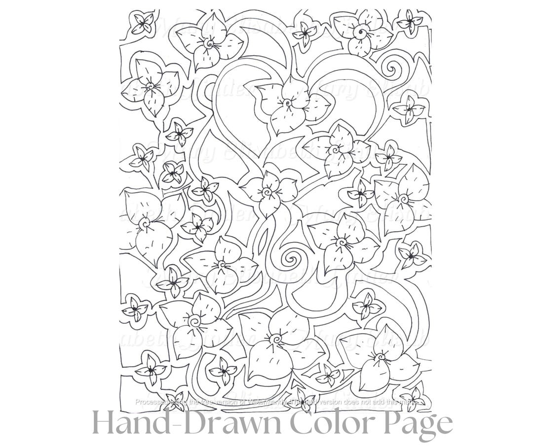 Hand-drawn Printable Color Page Original Artwork Not Ai - Etsy