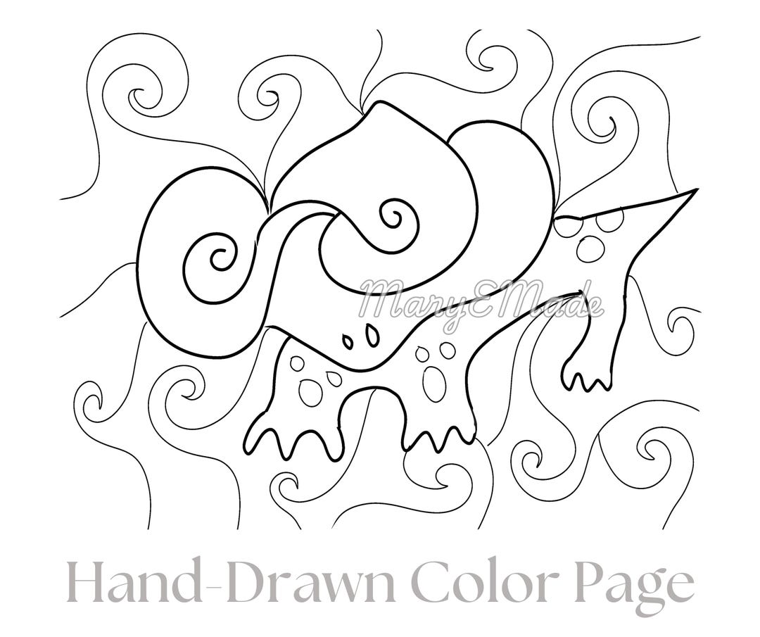 Abstract Gecko Printable Color Page Original Artwork Not Ai - Etsy