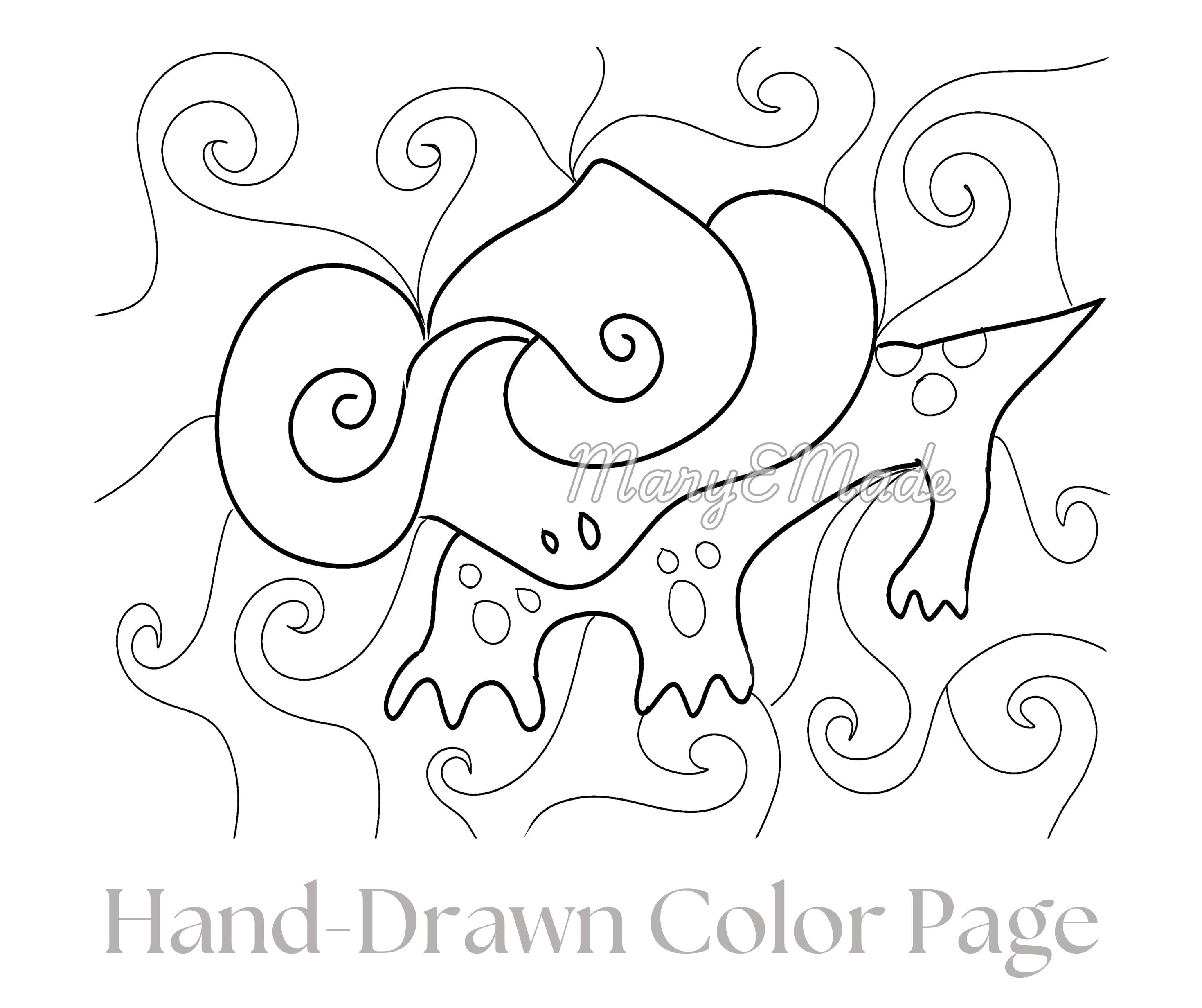 Abstract Gecko Printable Color Page Original Artwork Not Ai - Etsy