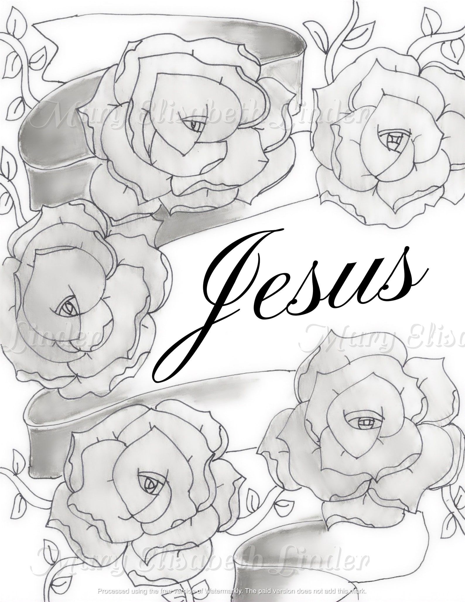 Jesus Grayscale Printable Color Page Original Artwork Not Ai - Etsy