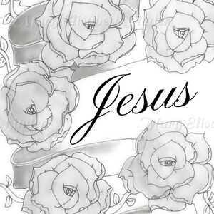 Jesus Grayscale Printable Color Page Original Artwork Not Ai - Etsy