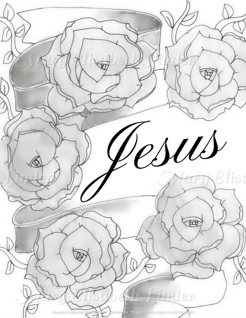 Jesus Grayscale Printable Color Page Original Artwork Not Ai - Etsy