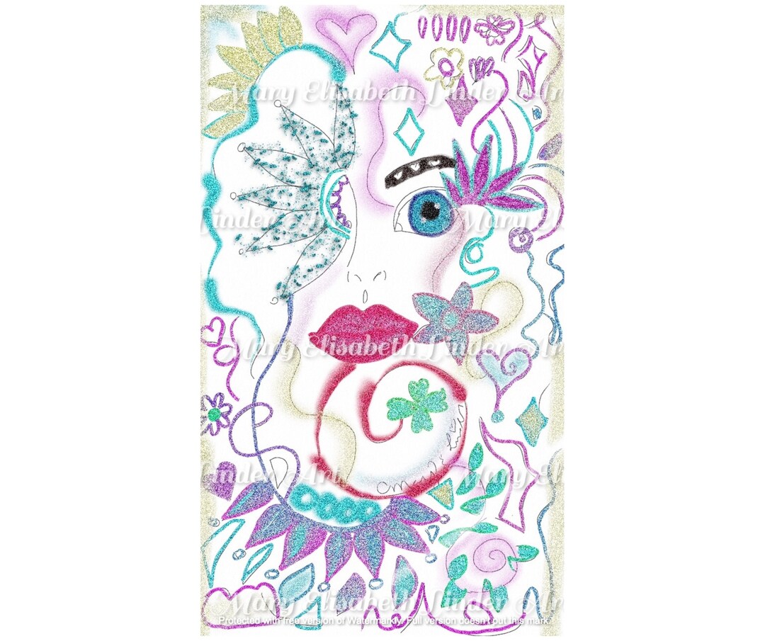 Flower Face Design JPEG Downloadable File - Etsy